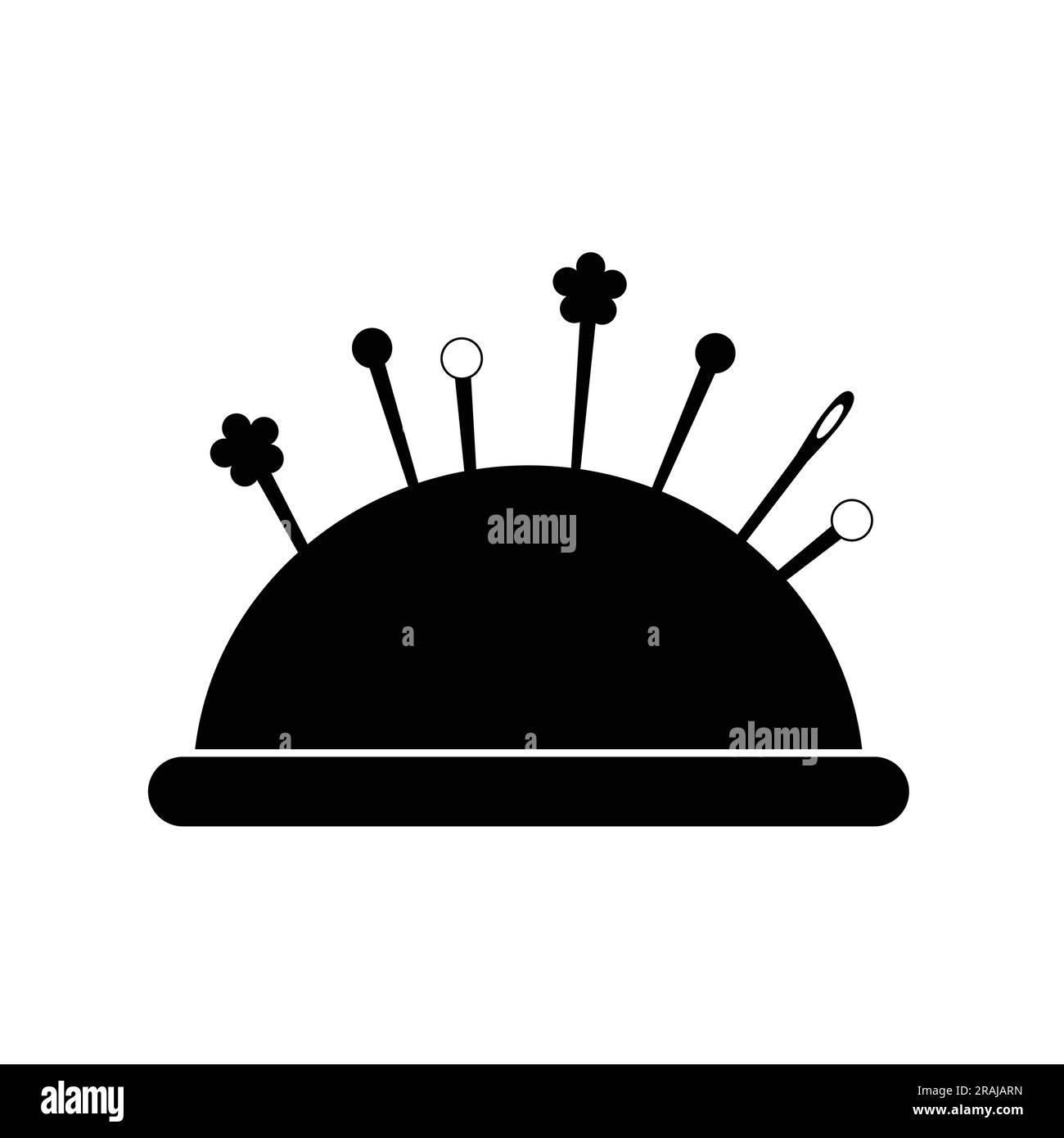 Pin Cushion Silhouette Flat Vector Pin Cushion Black And White Illustration On White Background