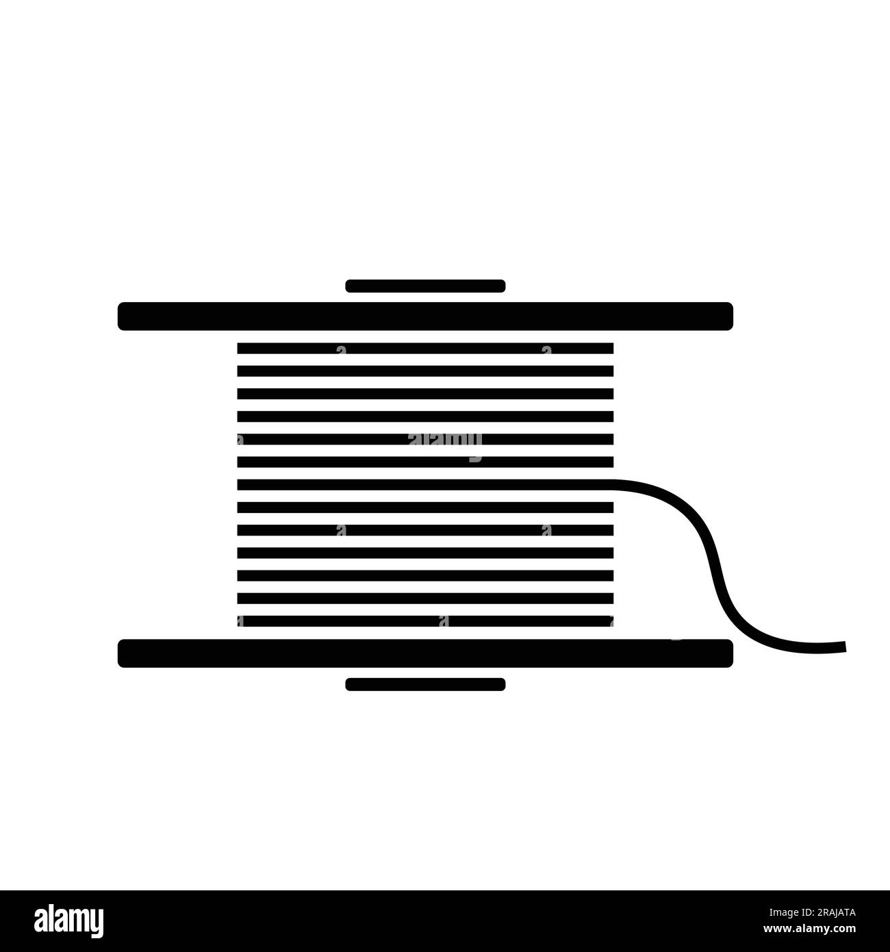 Bobbin sihouette flat vector. Bobbin black and white illustration on ...