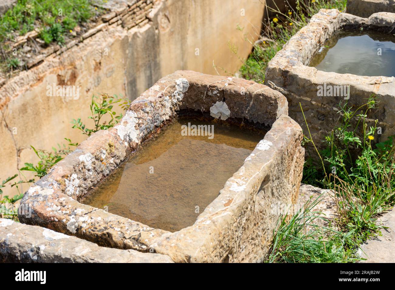 Roman water basins in the ancient town of Cuicul in Djemila, Setif ...