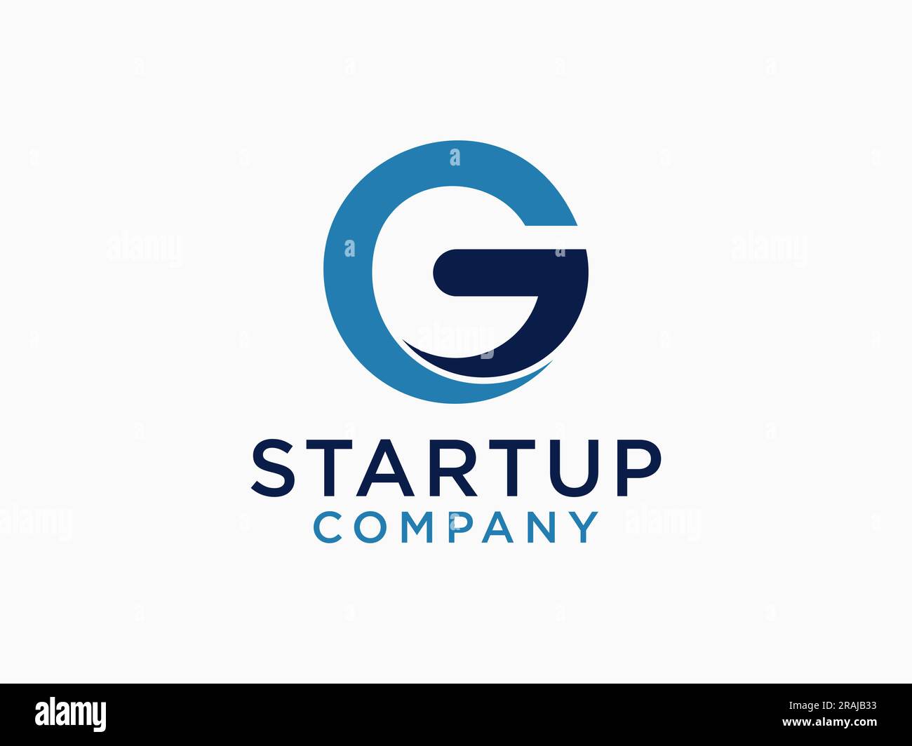 Initial Letter G Logo. Blue Circle Shape Origami Style isolated on ...