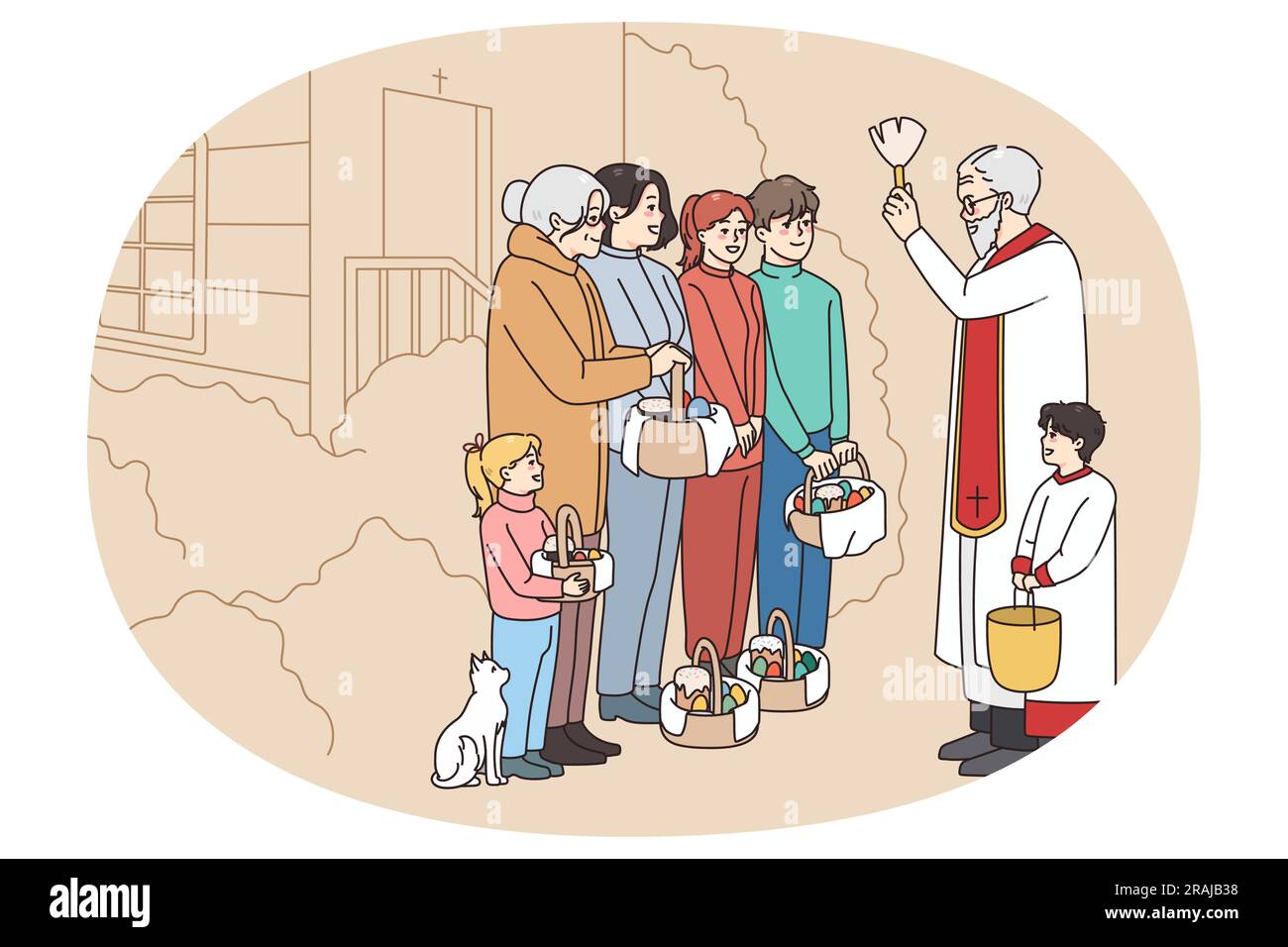 Male leader with megaphone head demonstration with diverse people ...