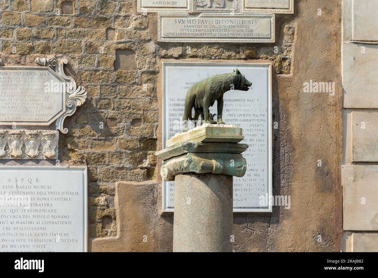 The Capitoline Wolf is a bronze sculpture. Romulus and Remus founders ...