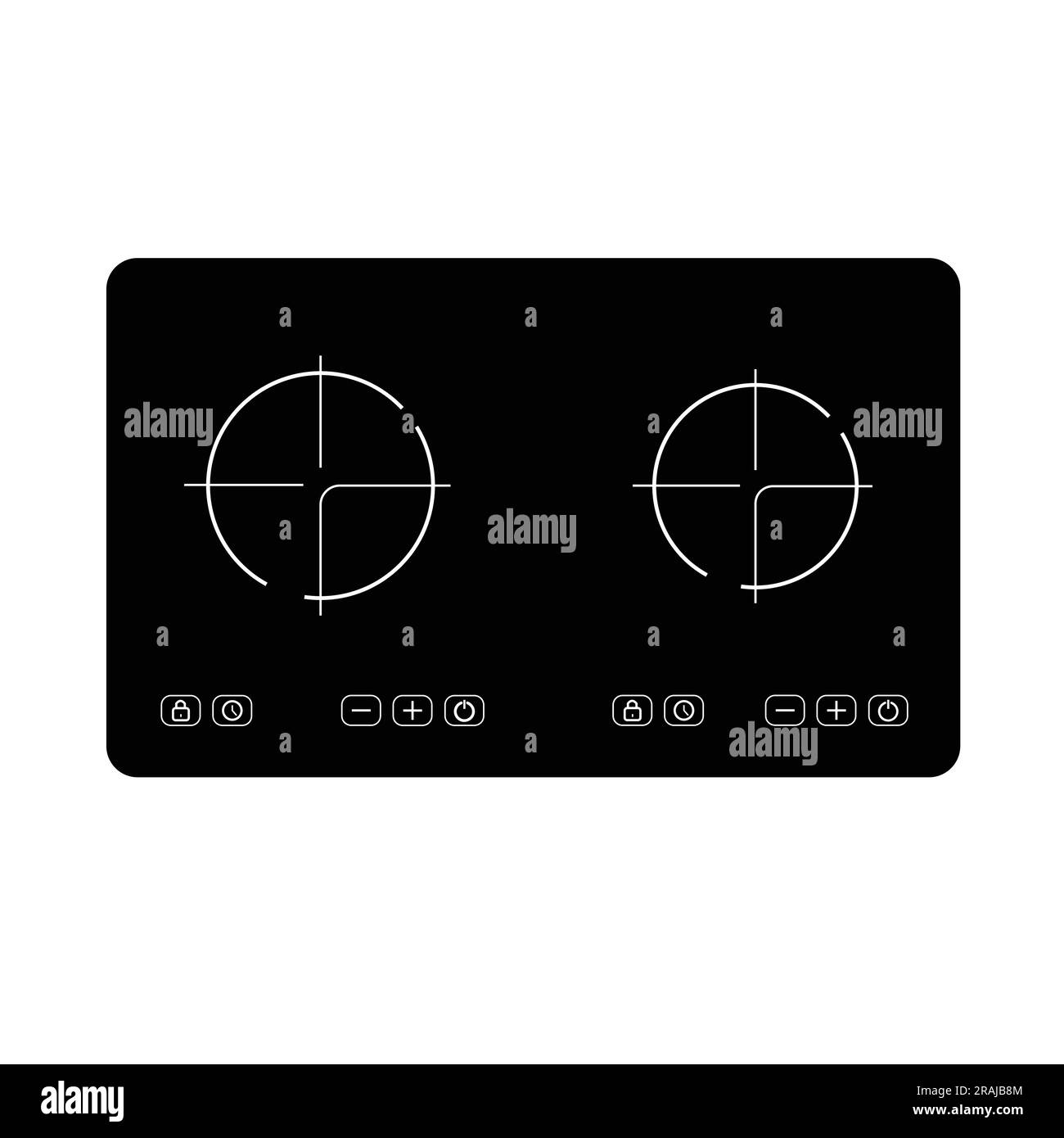Induction cooktop flat silhouette vector on white background ...