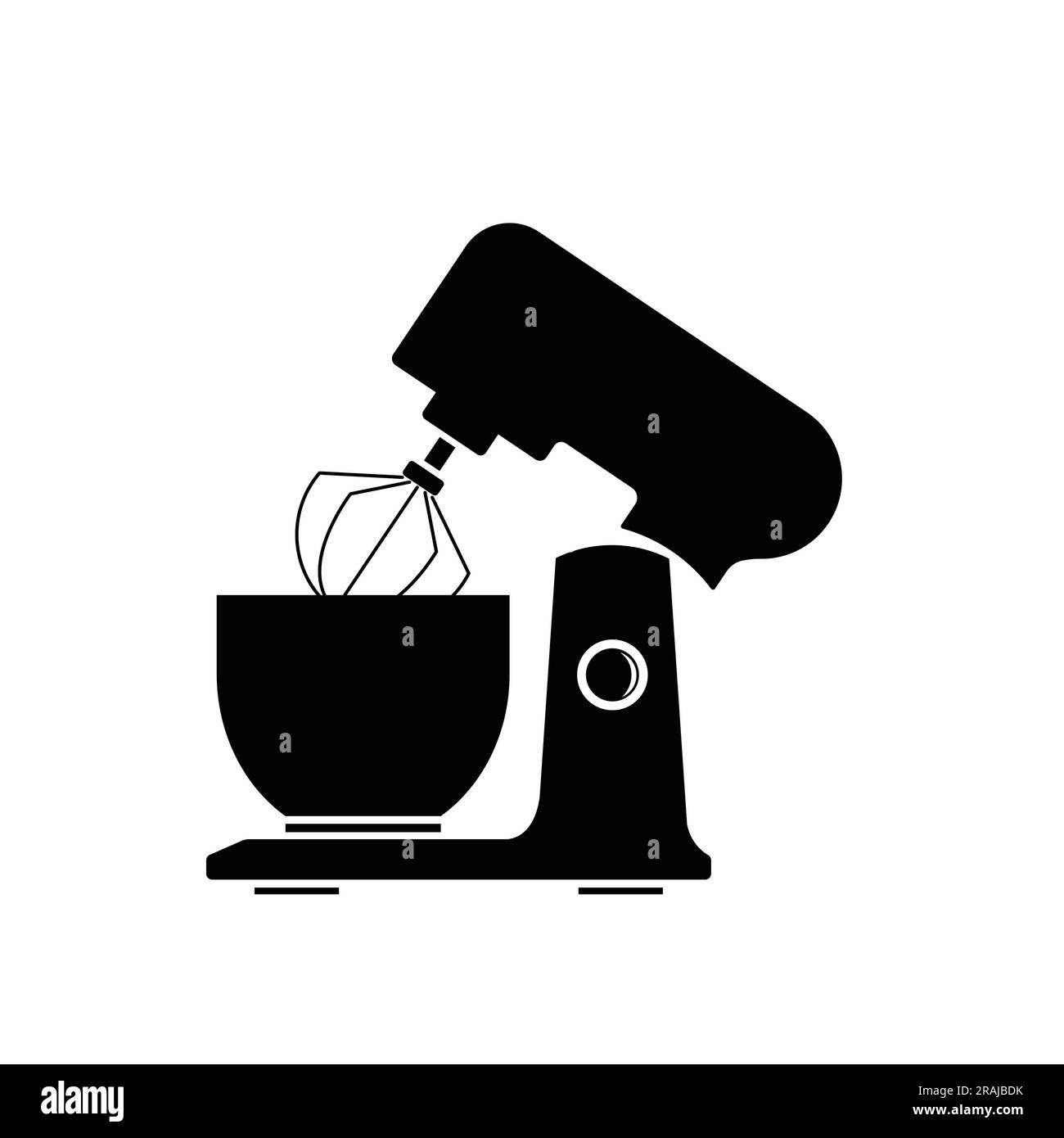 Stand mixer flat silhouette vector on white background. Silhouette ...