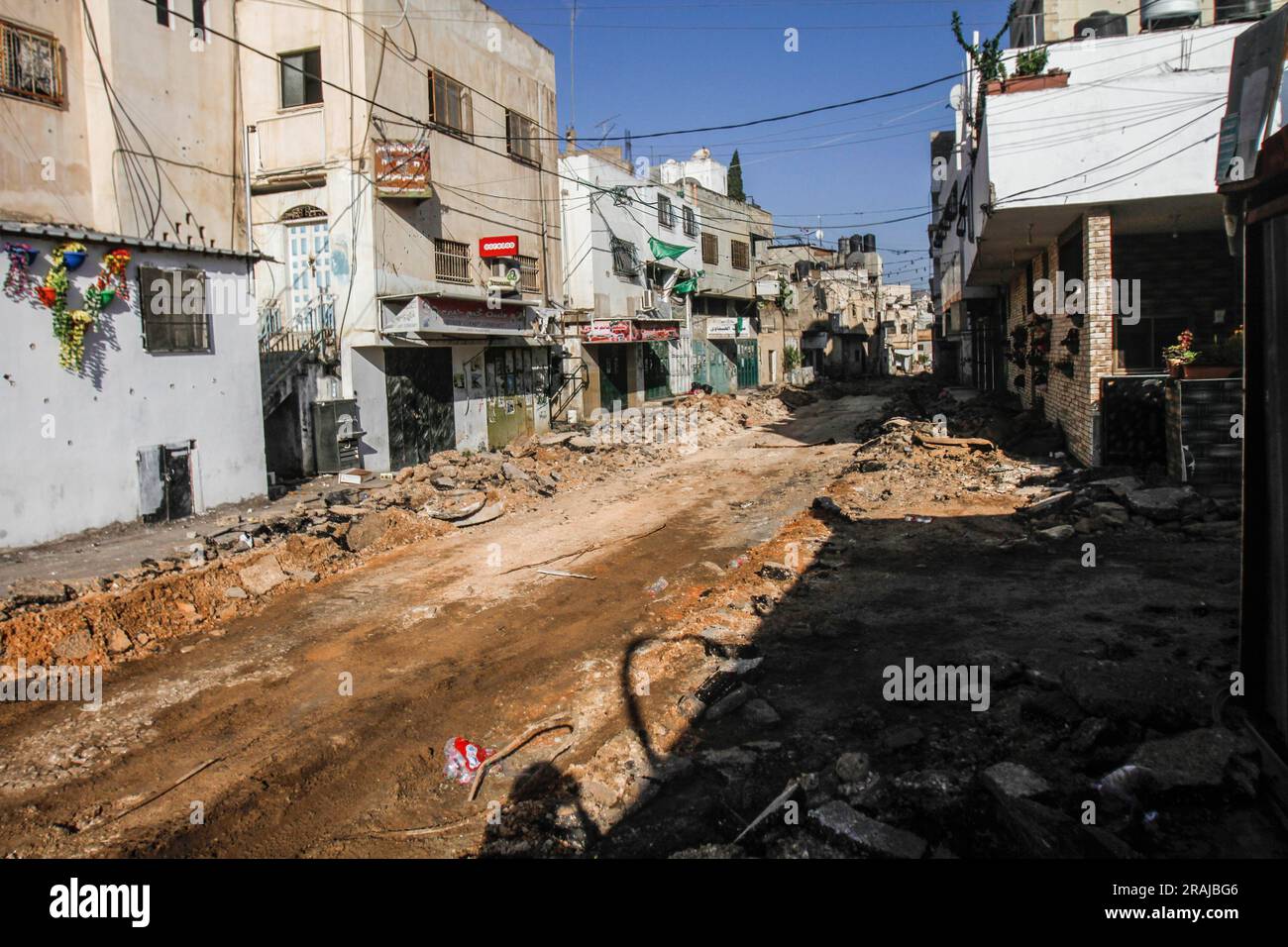 Jenin, Palestine. 04th July, 2023. Destruction left by the Israeli ...