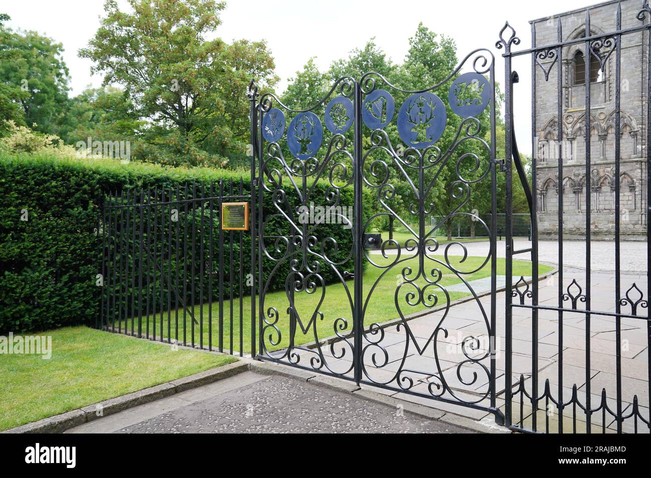 A view of the new Jubilee Gates, installed at the entrance to Abbey ...