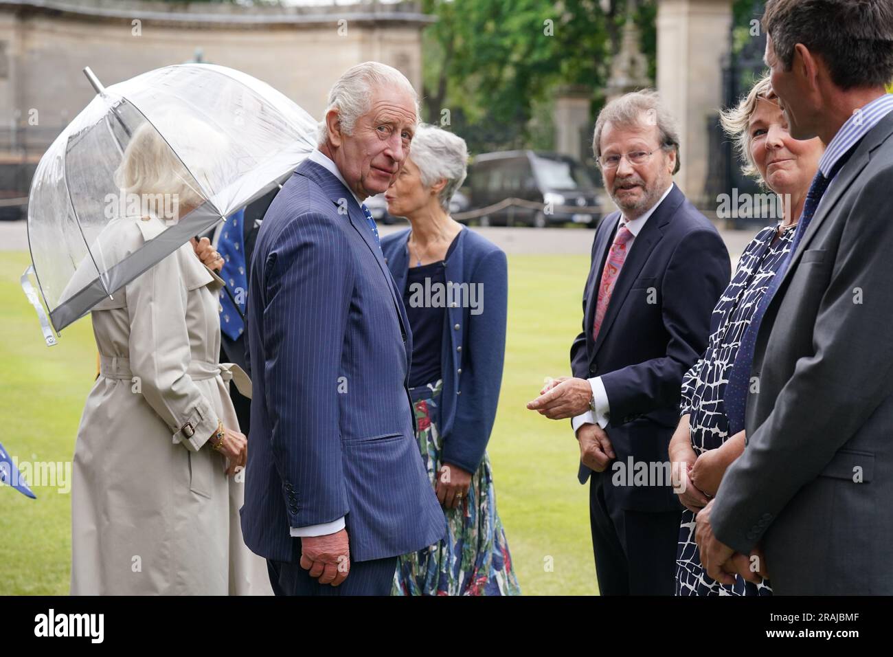King Charles III and Queen Camilla are welcomed by the High Constables ...