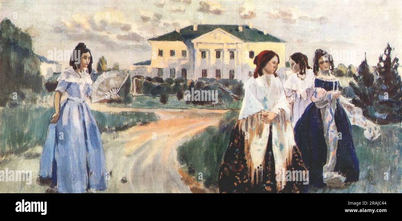Walk at Sunset 1903; Russian Federation by Victor Borisov-Musatov Stock ...
