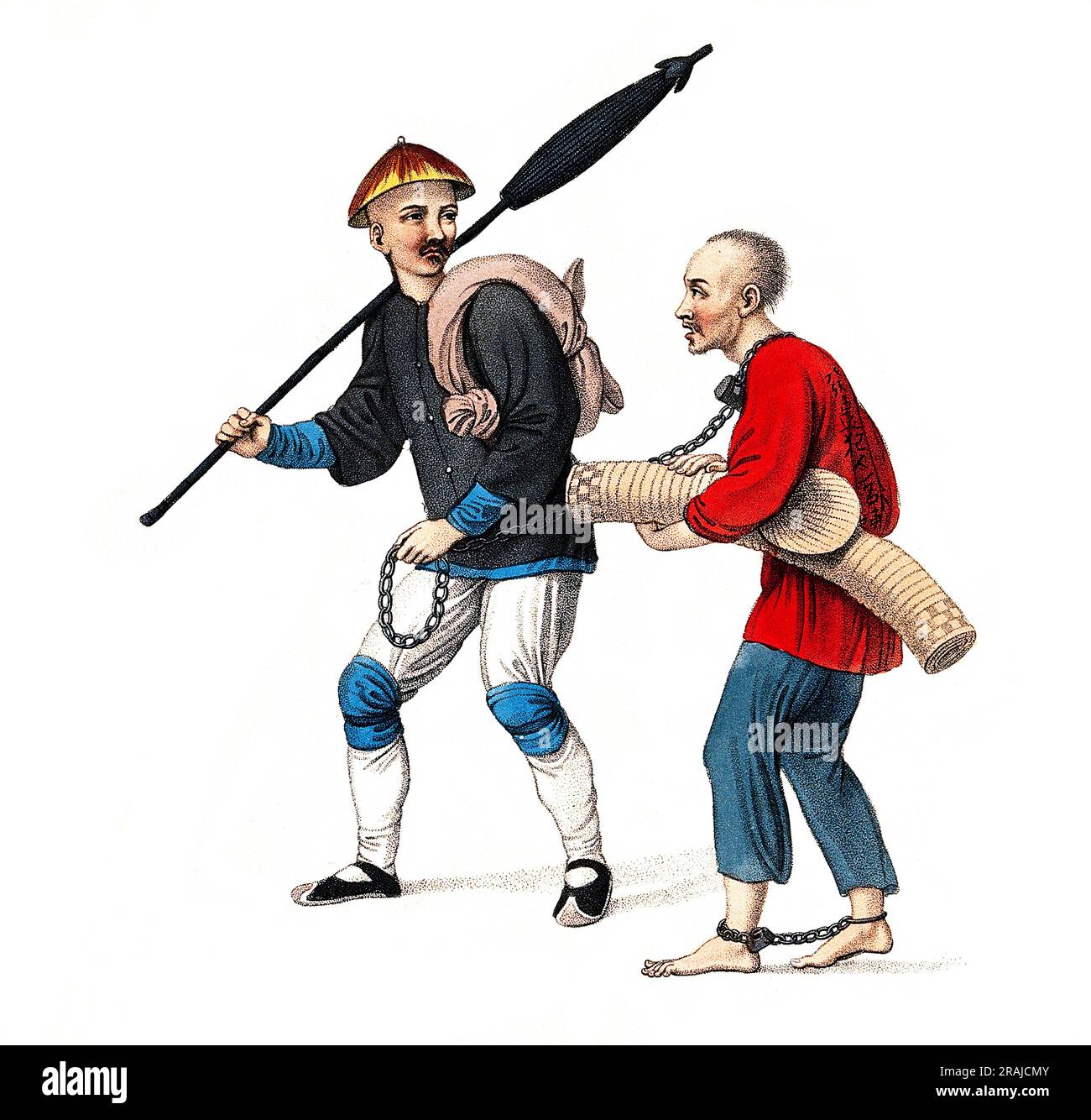 Torture, Punishment, Punishment, A Chinese officer holds a prisoner by ...