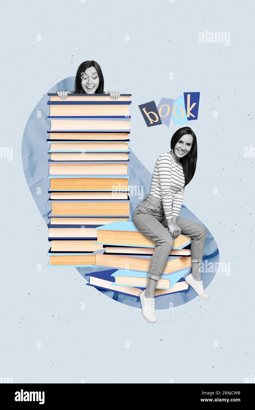 Poster collage artwork template of positive people like literature ...