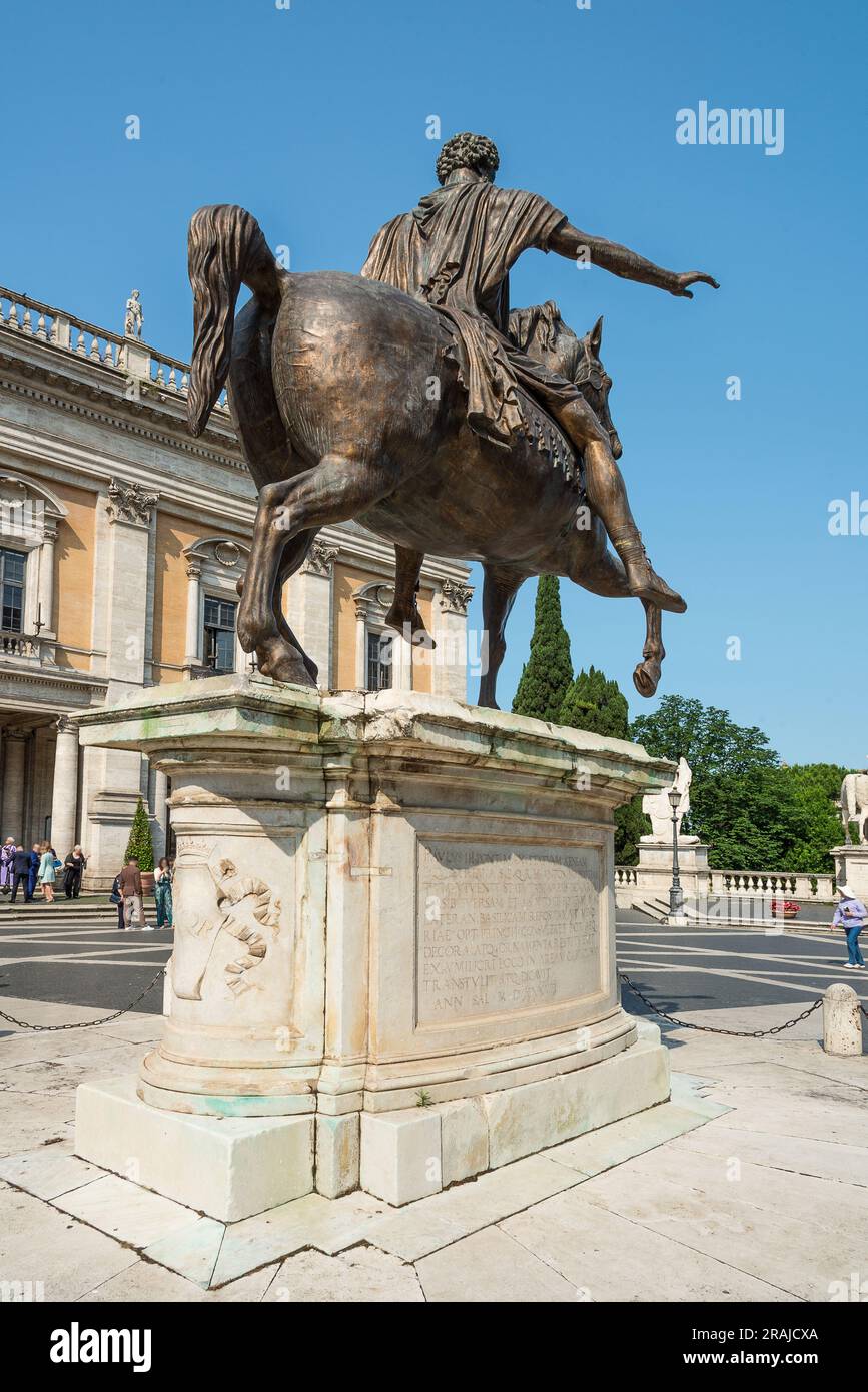 Statue of Marcus Aurelius at Piazza del Campidoglio on Capitoline Hill ...