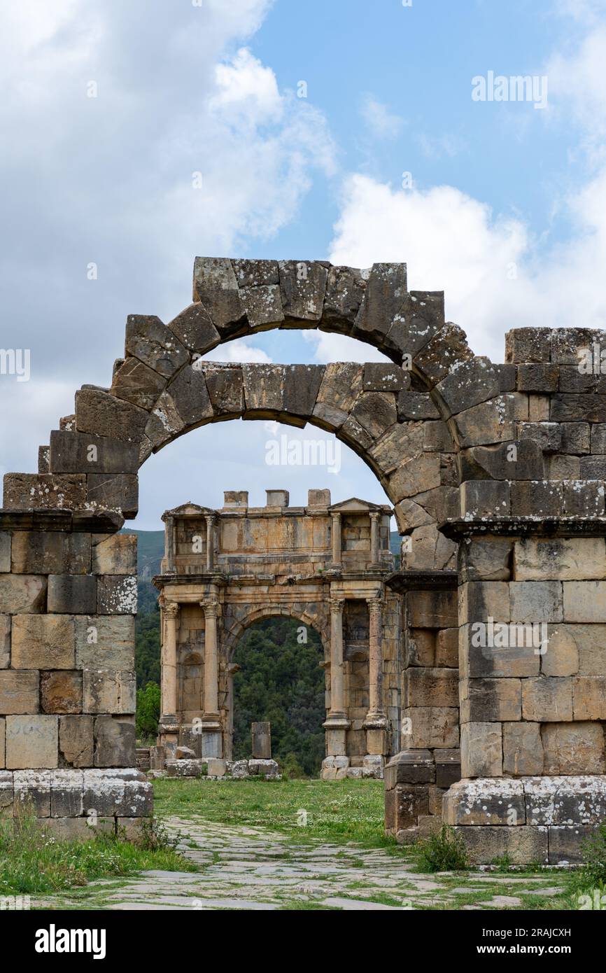 The Arch of Caracalla in the ancient Roman town of Cuicul in Djemila ...