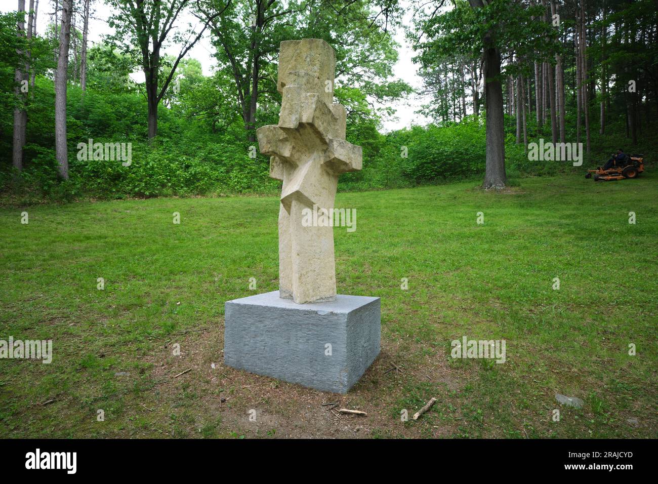 A white limestone sculpture titled Man in the Quarry, by Josef ...