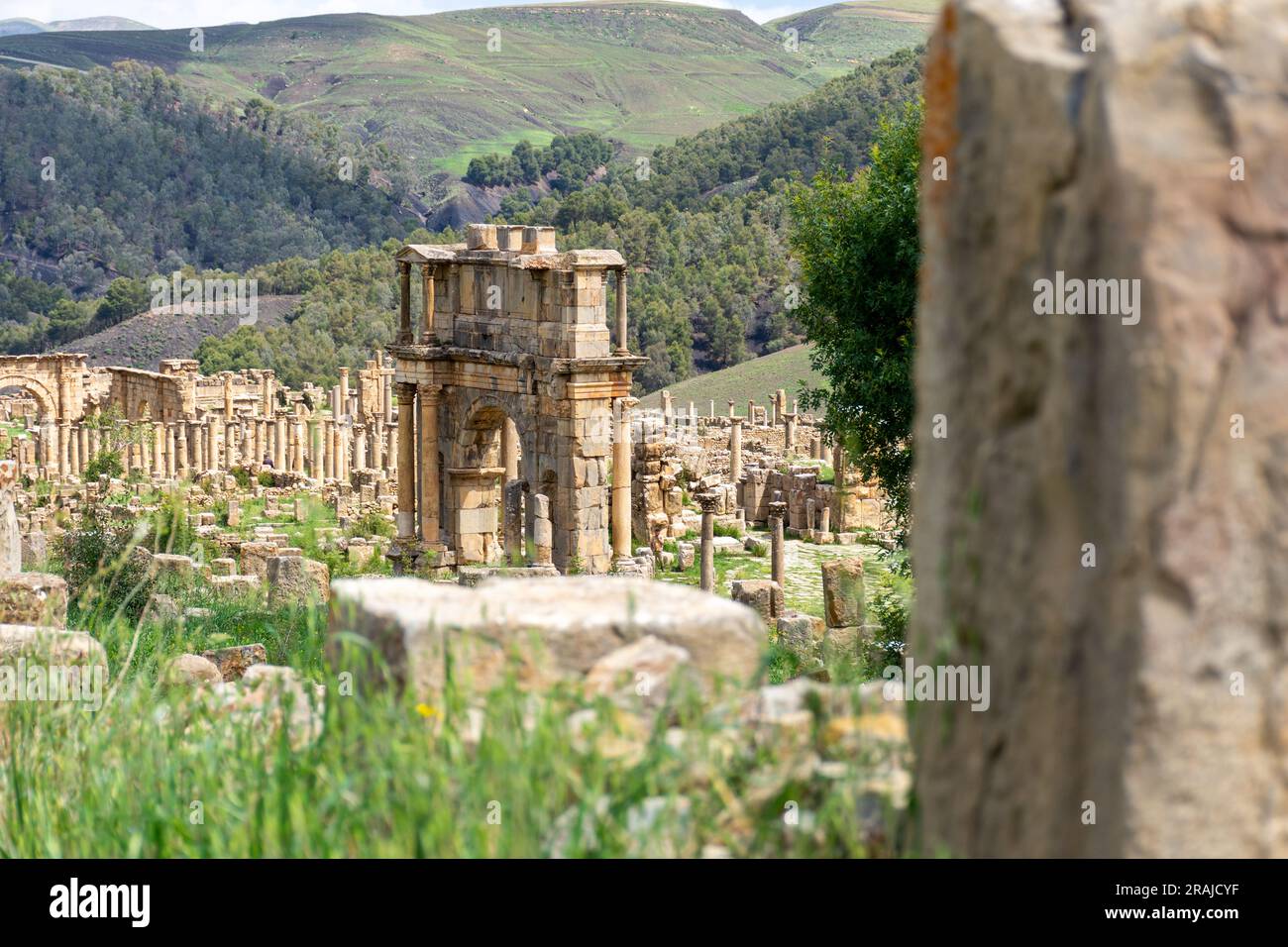 The Arch of Caracalla in the ancient Roman town of Cuicul in Djemila ...