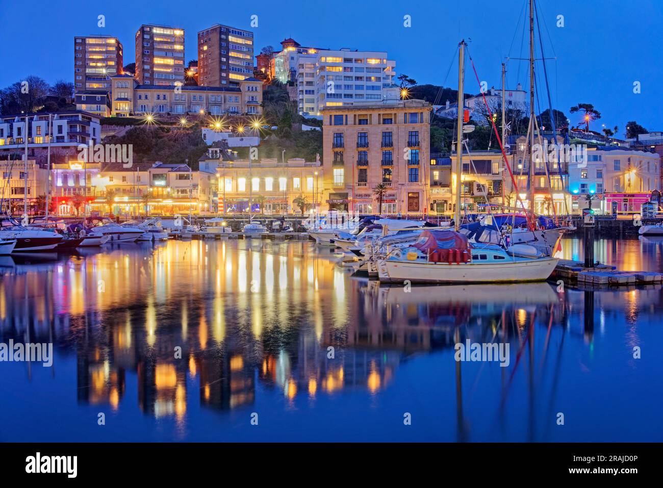 UK, Devon, Torquay Harbour at Night Stock Photo - Alamy