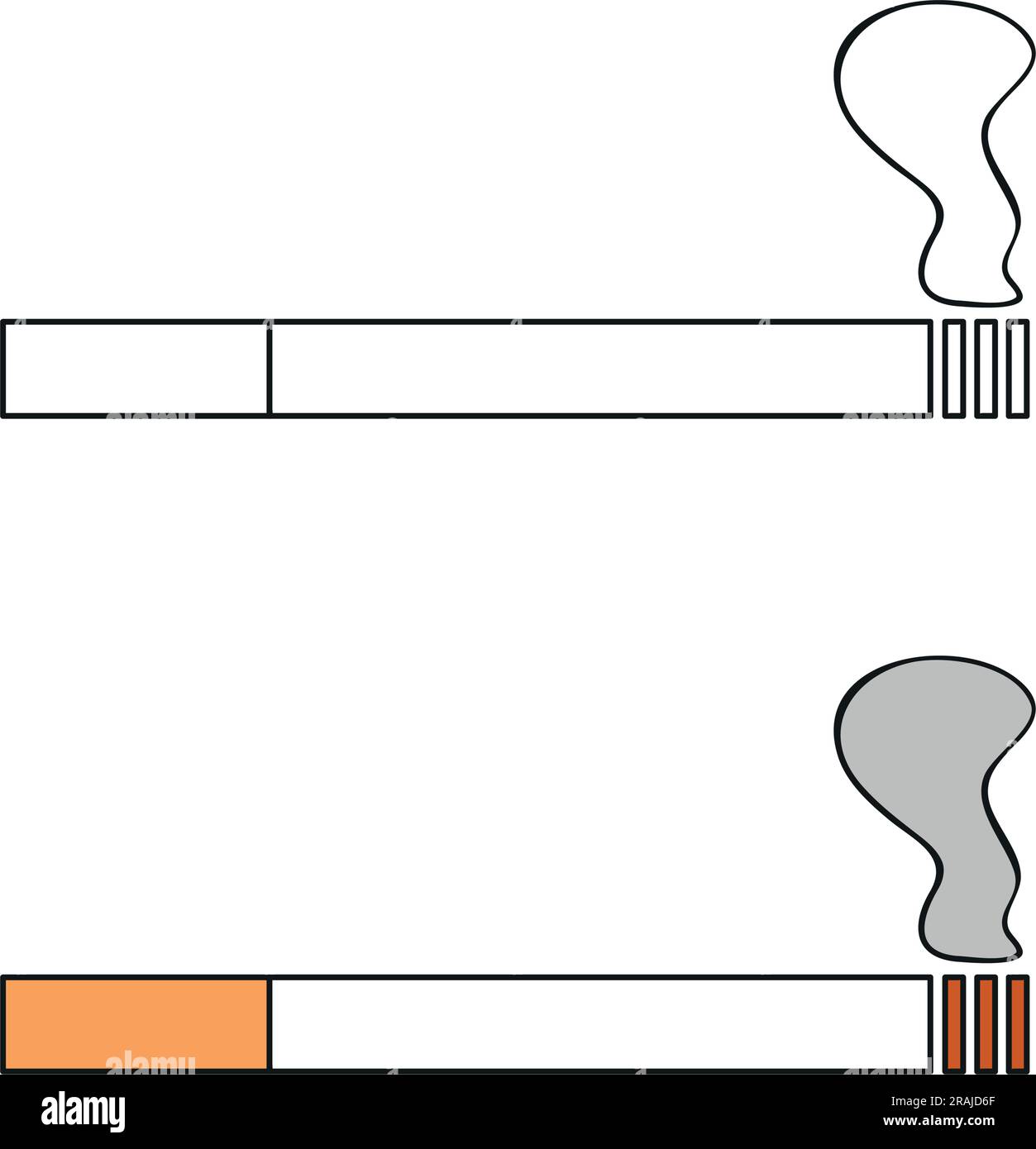 cigarette simple icon set smoke tabacco isolated on white Stock Vector ...