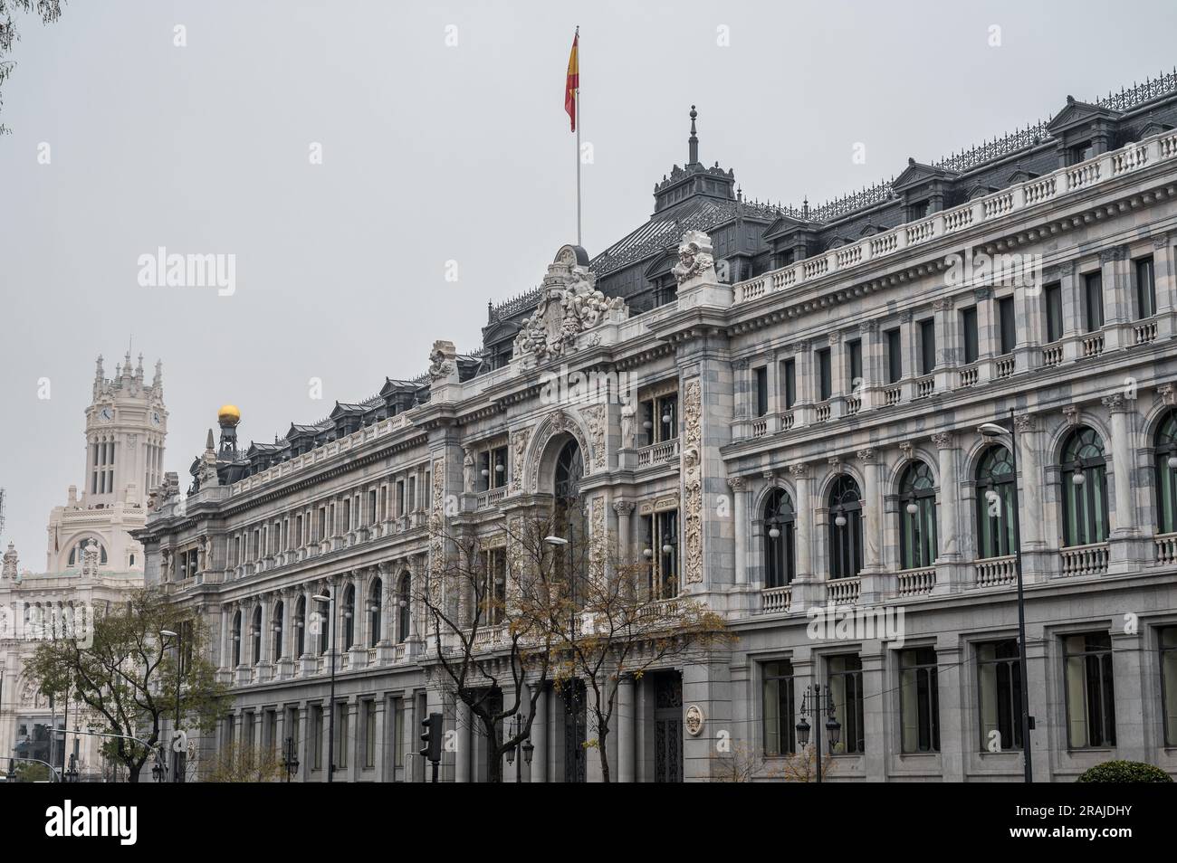 Building of the Bank of Spain in Alcala street in Madrid Stock Photo ...