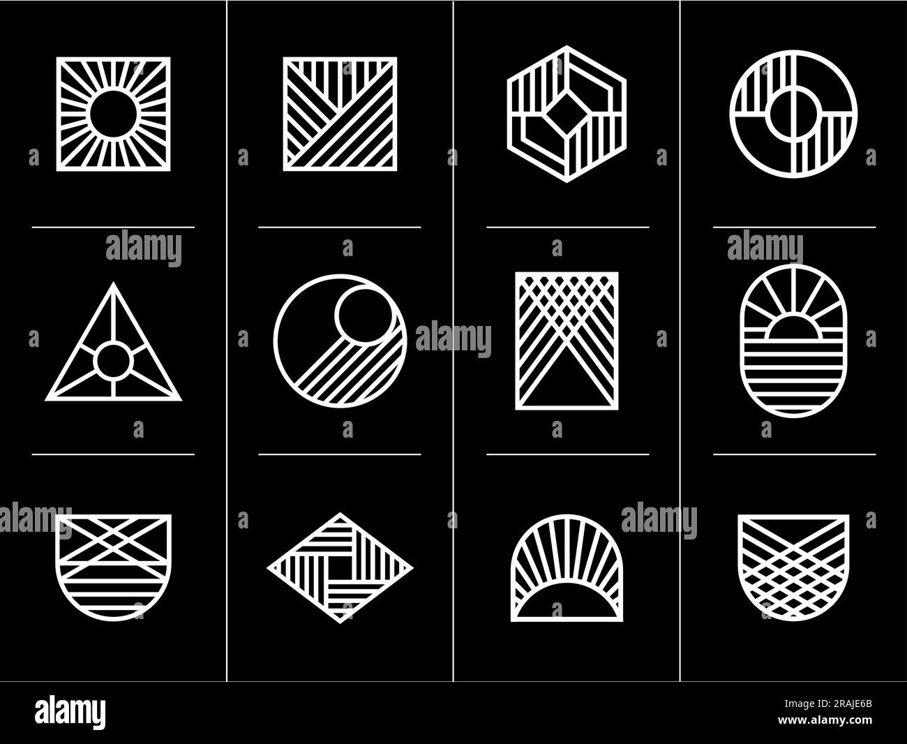 Set of abstract line logo design template. Minimalist modern line ...