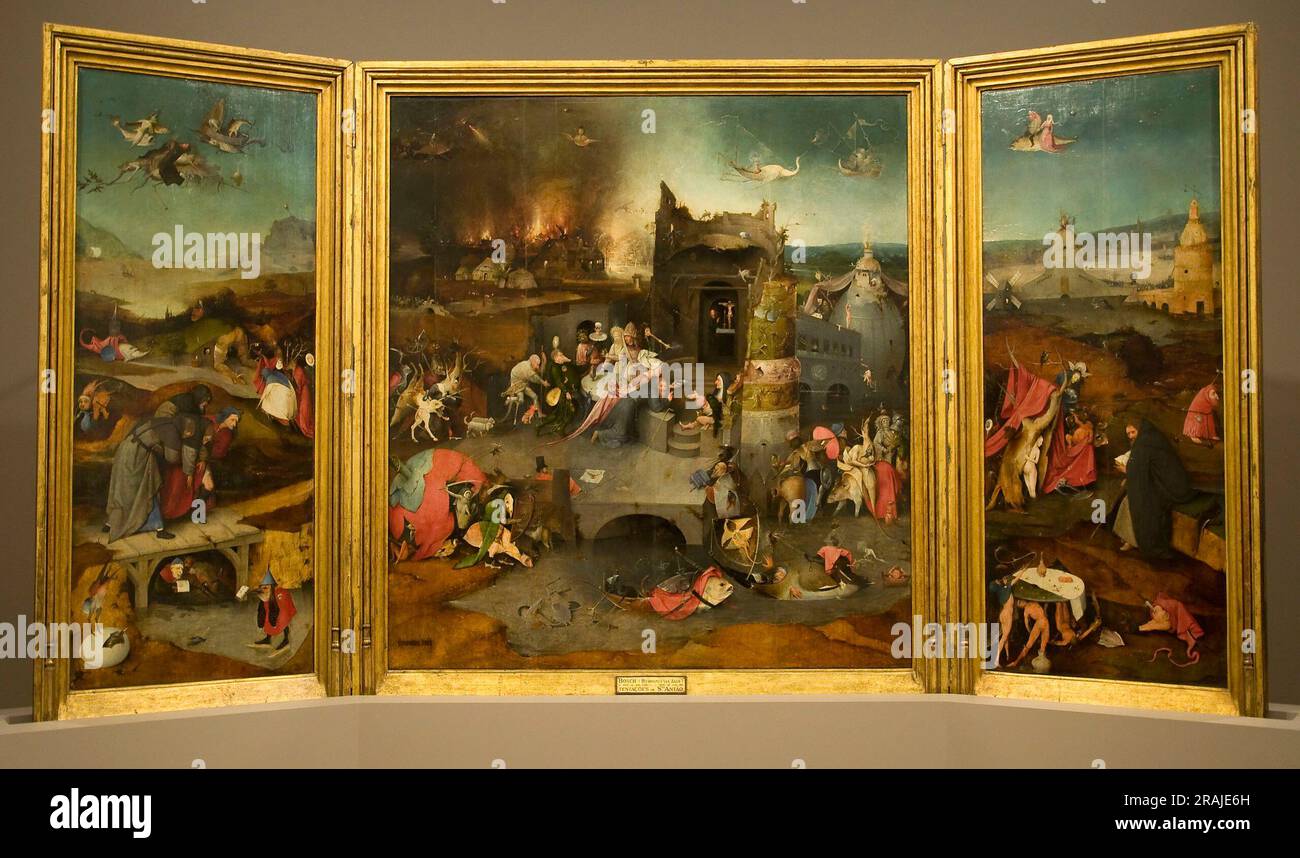 The temptation of St. Anthony 1500 by Hieronymus Bosch Stock Photo - Alamy
