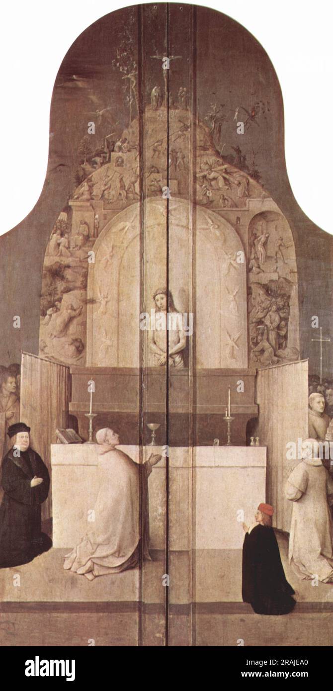 The Legend of the Mass of St. Gregory 1495 by Hieronymus Bosch Stock ...