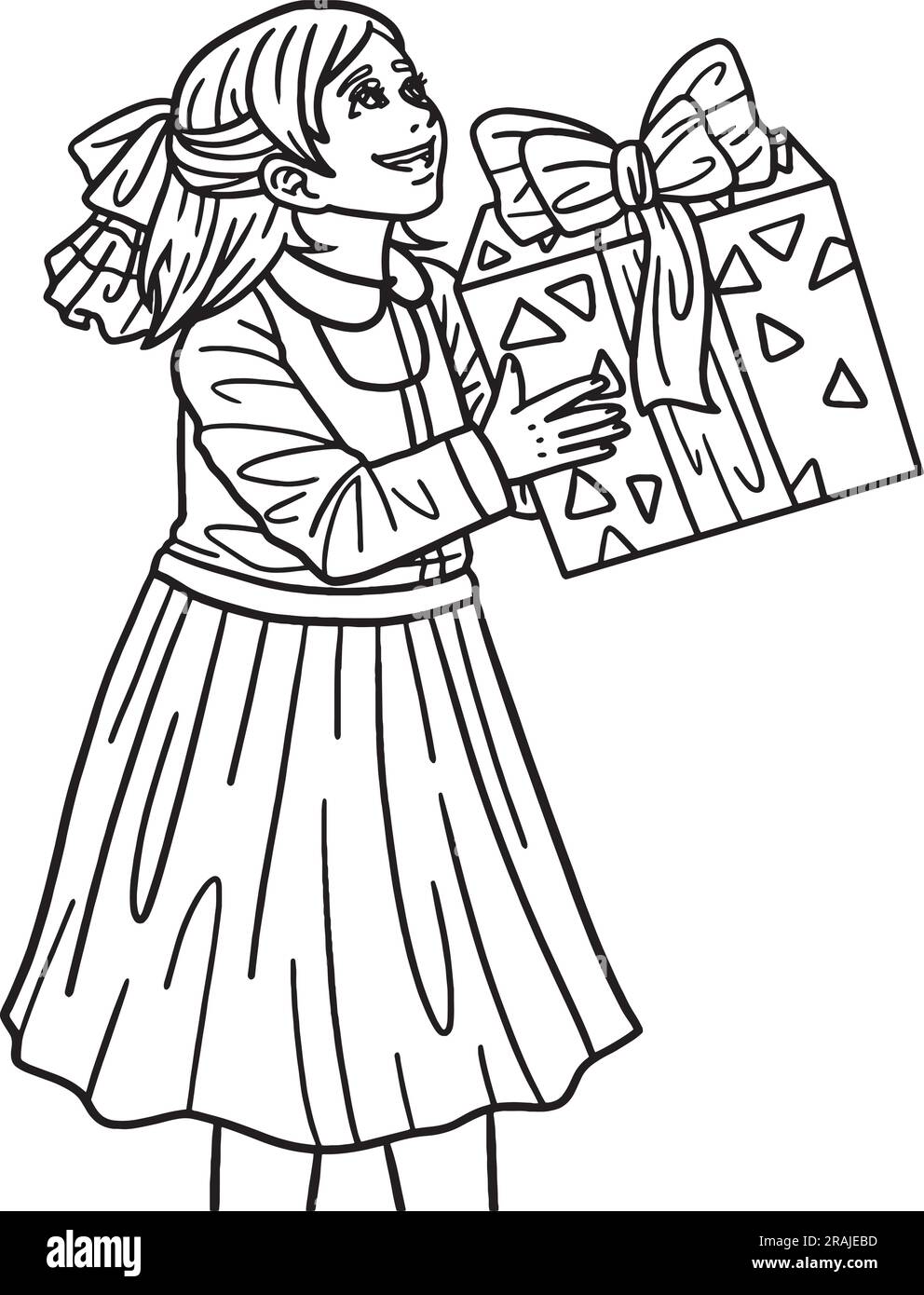 Girl with present Black and White Stock Photos & Images - Alamy