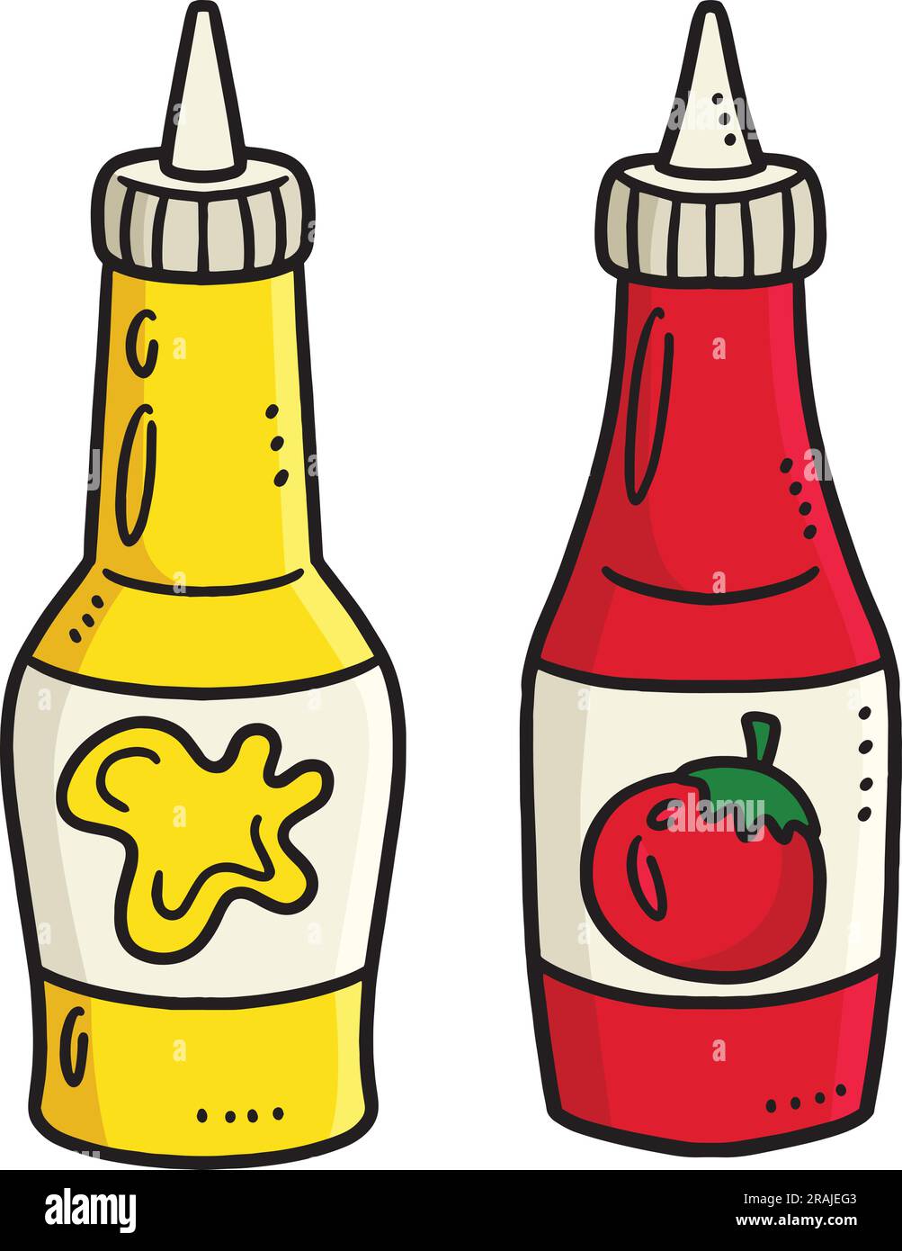 Sauce Bottle Cartoon Colored Clipart Illustration Stock Vector Image ...