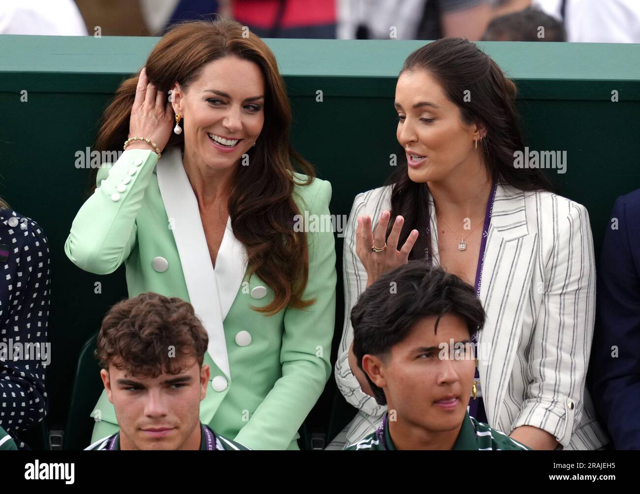 The Princess of Wales, alongside Laura Robson watching Katie Boulter in ...