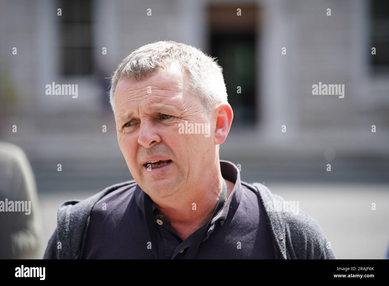 People Before Profit TD Richard Boyd Barrett speaking to the media at ...
