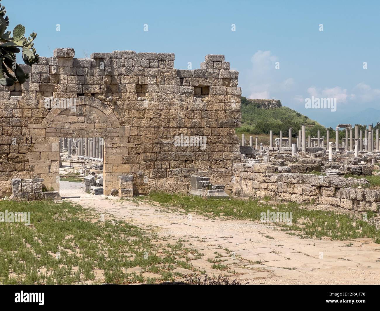 Ancient city of Perge in Antalya, Turkey. Historical ruins in the ...
