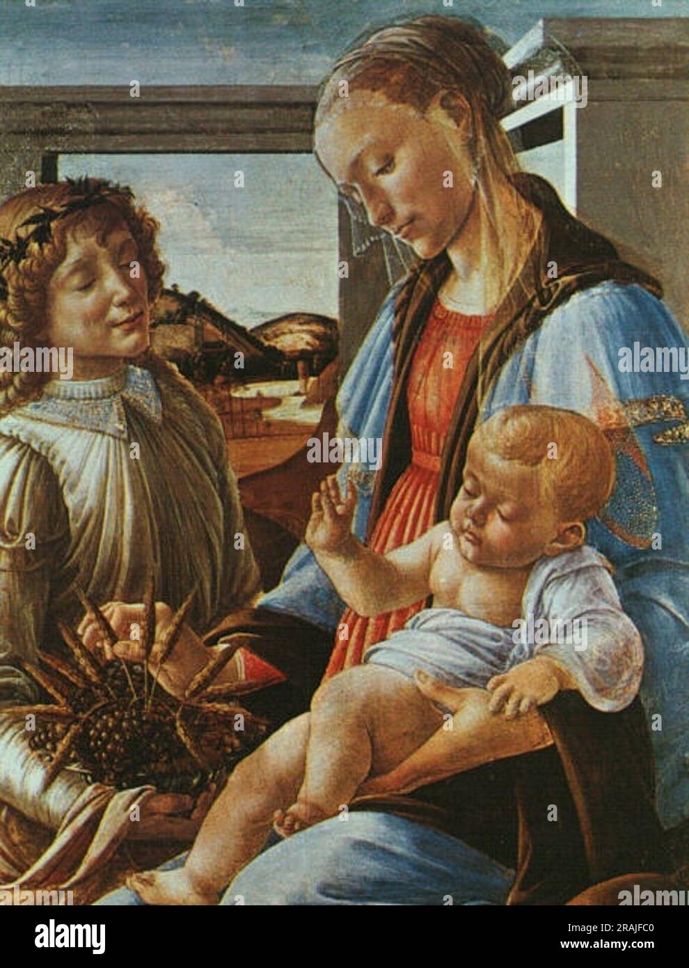 Madonna and Child with an Angel 1470 by Sandro Botticelli Stock Photo - Alamy