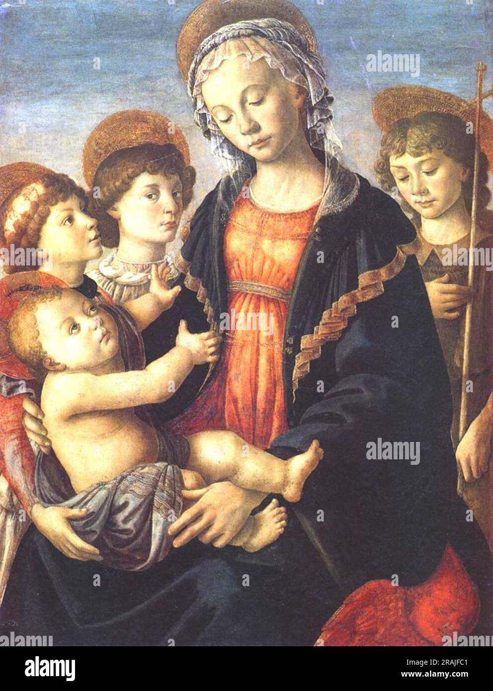 The Virgin and Child with Two Angels and St. John the Baptist 1470 by Sandro Botticelli Stock ...
