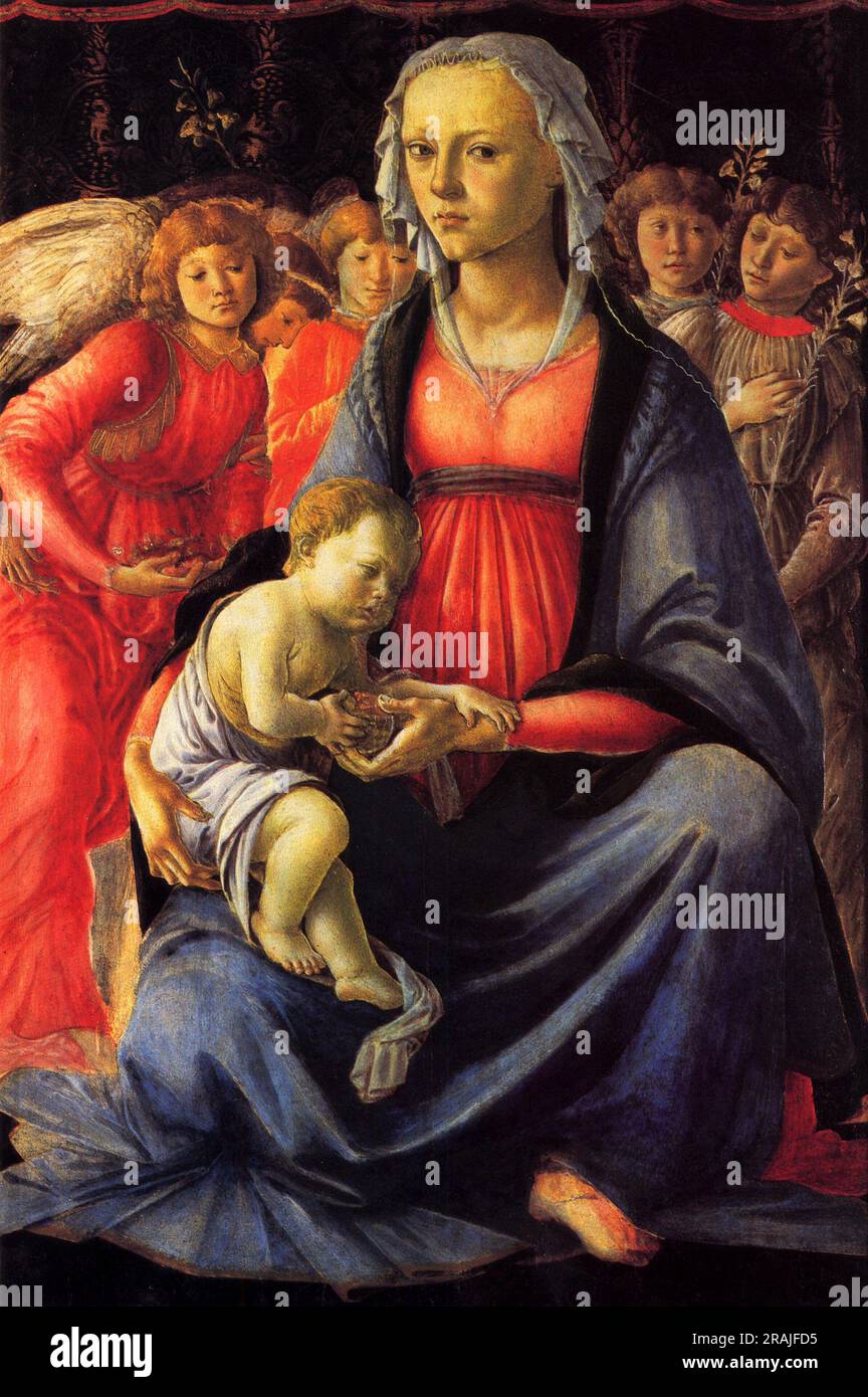 The Virgin and Child surrounded by Five Angels 1470 by Sandro ...