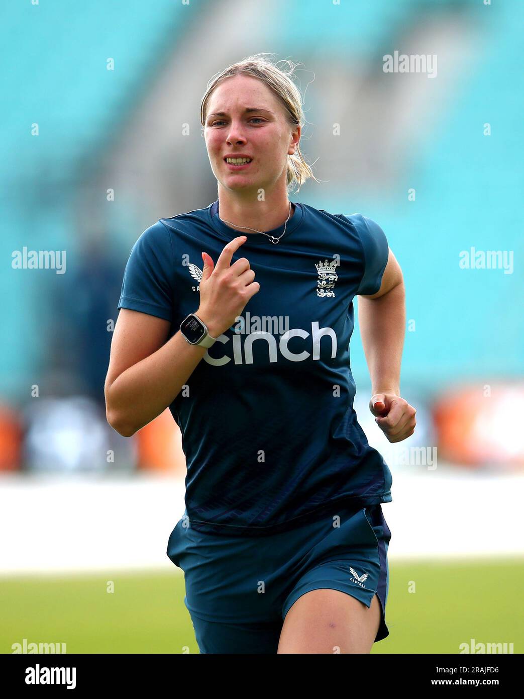 England's Freya Kemp during a nets session at The Kia Oval, London ...