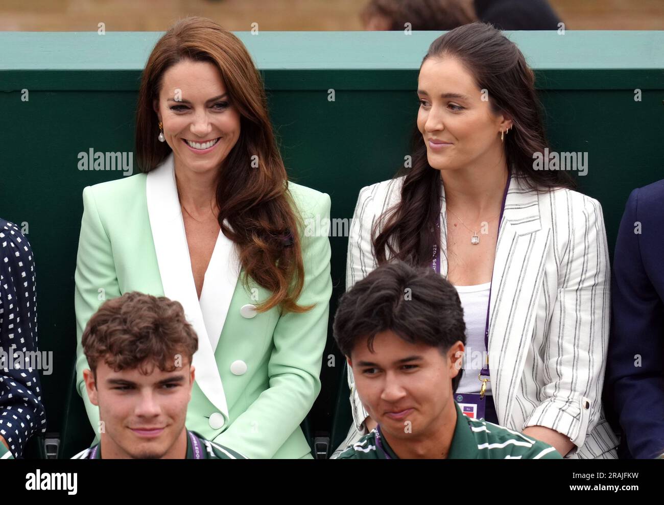 The Princess of Wales, alongside Laura Robson watching Katie Boulter in ...