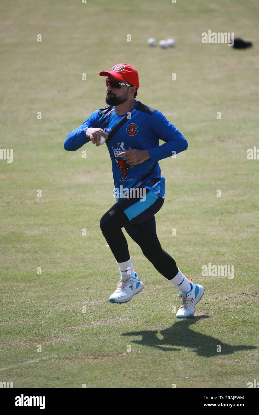 Afghanistan Star cricketer Rashid Khan during the practice session at ...