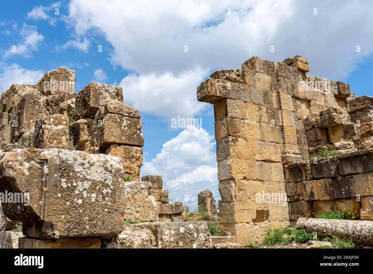 Roman ruins in the ancient town of Cuicul in Djemila, Setif, Algeria ...