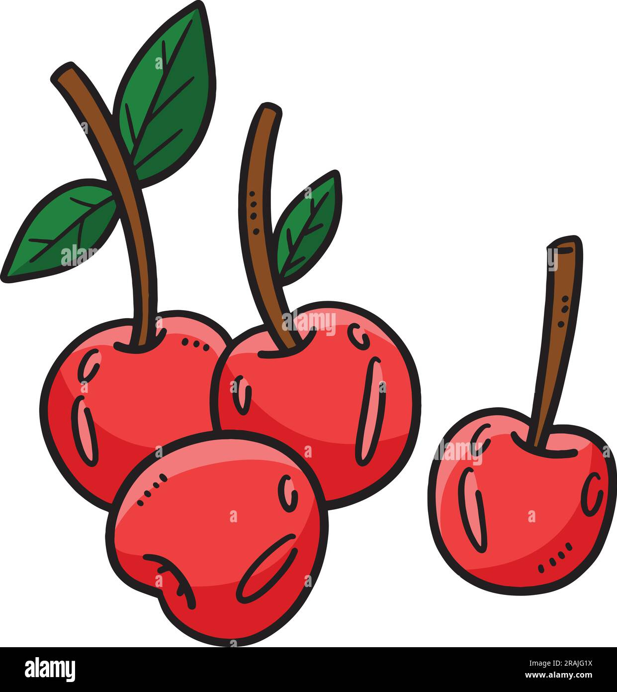 Cherry Fruit Cartoon Colored Clipart Illustration Stock Vector Image ...