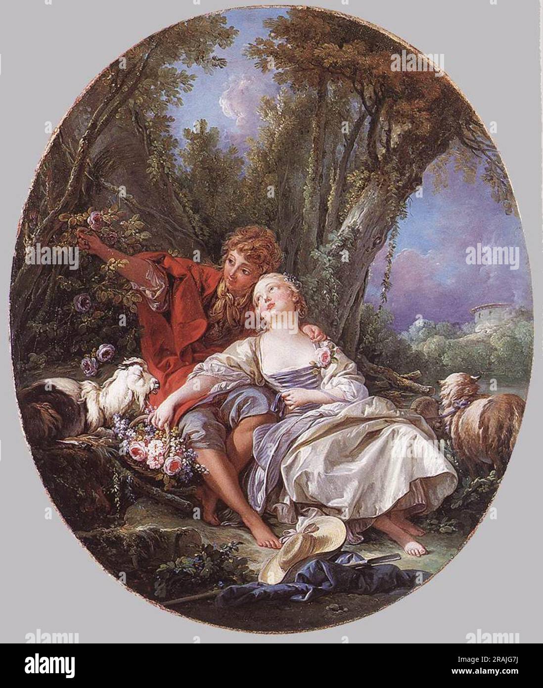 Shepherd and Shepherdess Reposing 1761 by Francois Boucher Stock Photo ...
