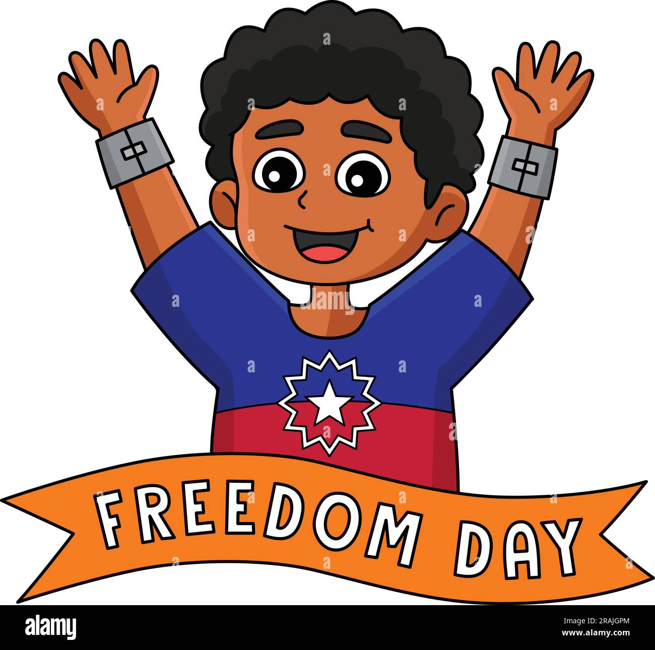 Afro Boy Juneteenth Freedom Day Cartoon Clipart Stock Vector Image ...