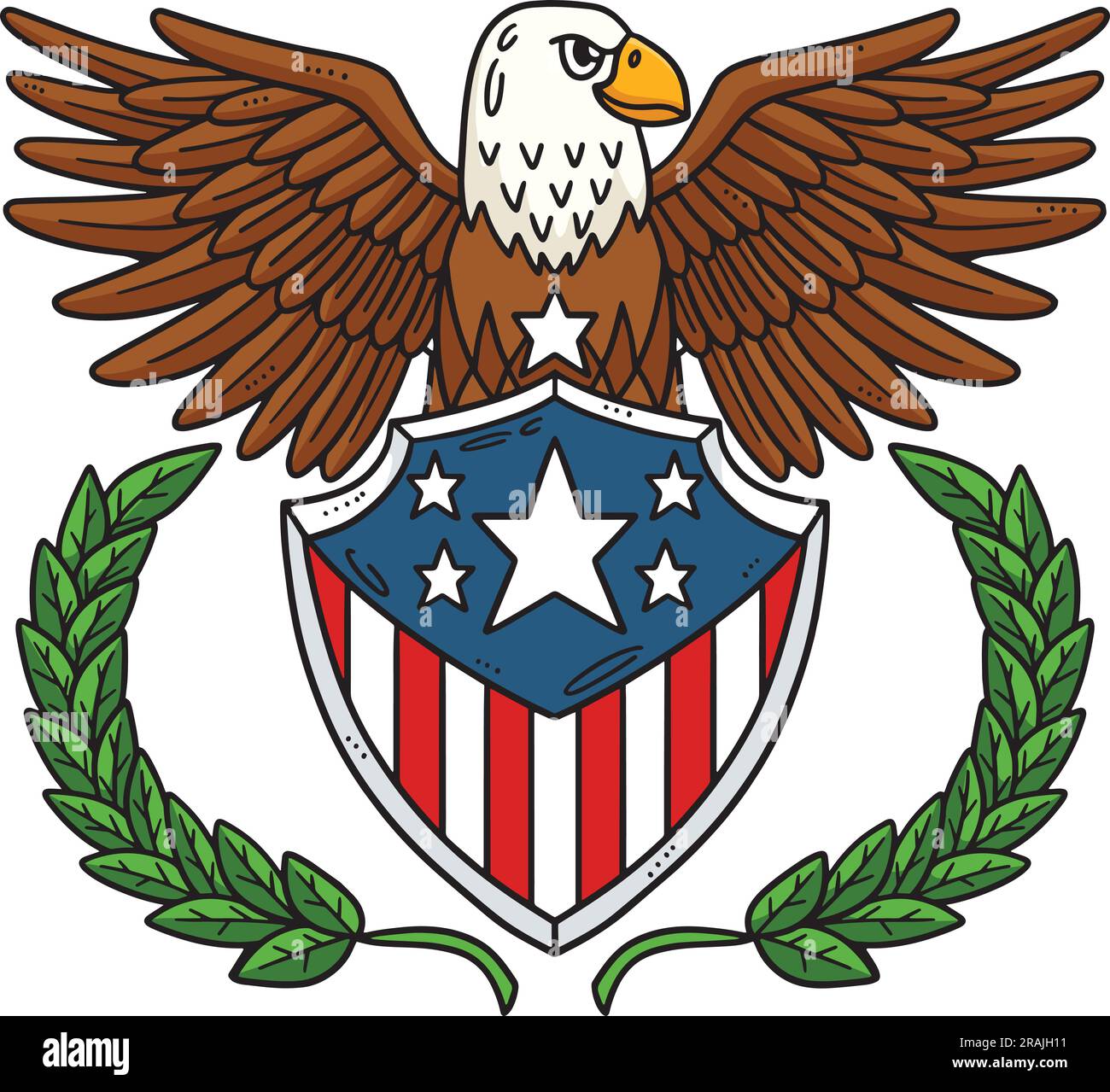 American Flag and Eagle Badge Cartoon Clipart Stock Vector Image & Art ...