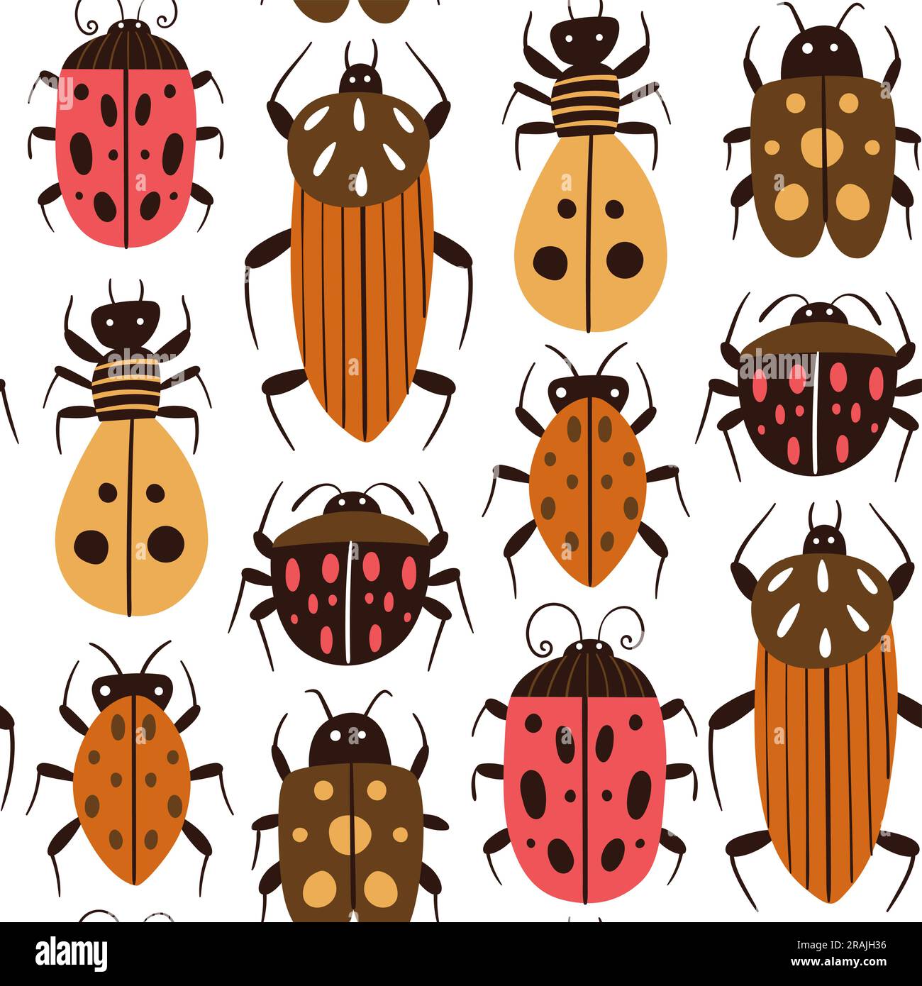 Cute beetles and bugs seamless pattern. Repeat pattern with ladybugs ... Cute beetles and bugs seamless pattern. Repeat pattern with ladybugs ...