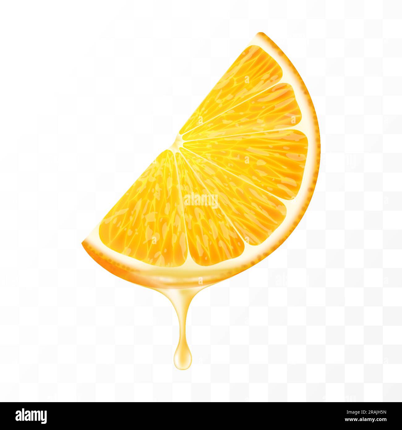 Sliced of orange with juice dripping isolated on transparent background ...