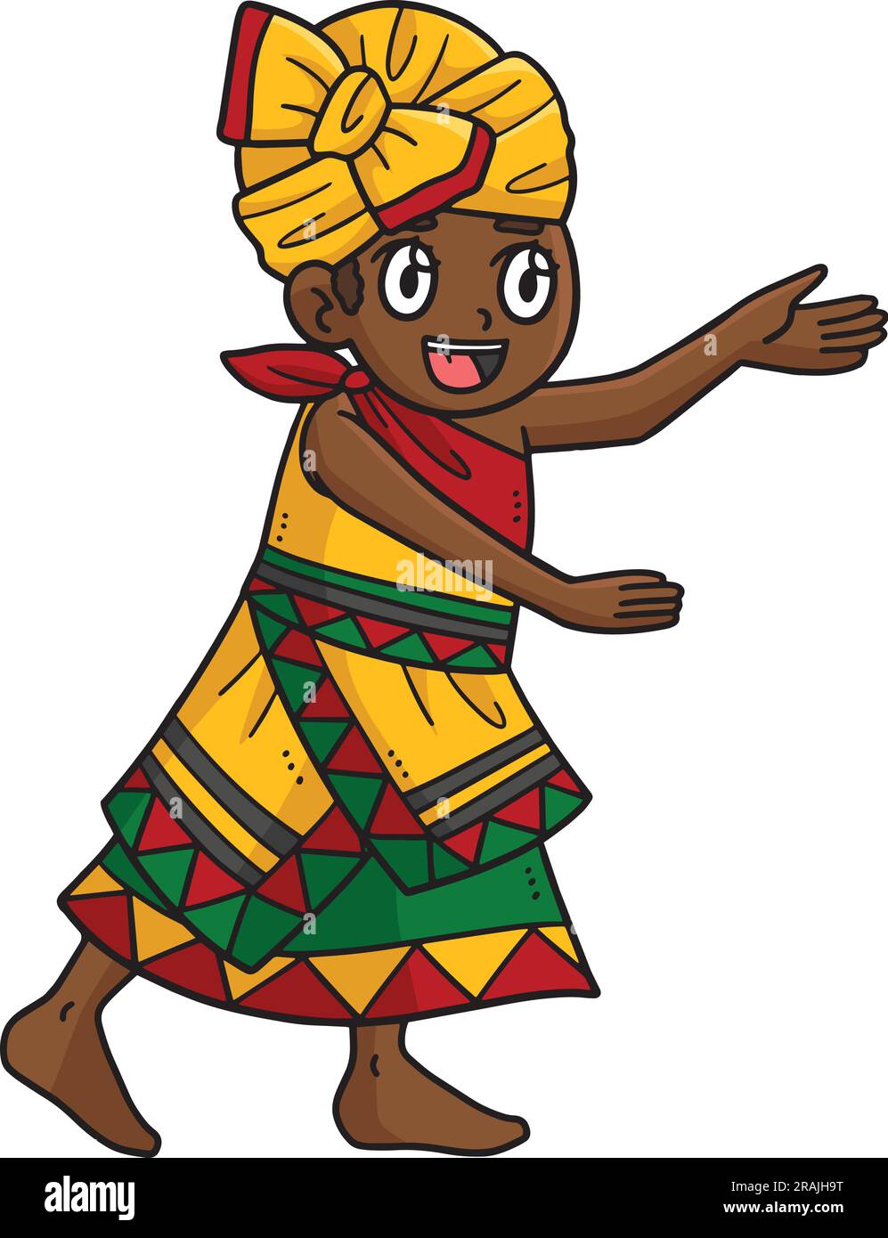 Afro Girl Playing Cartoon Colored Clipart Stock Vector Image & Art - Alamy