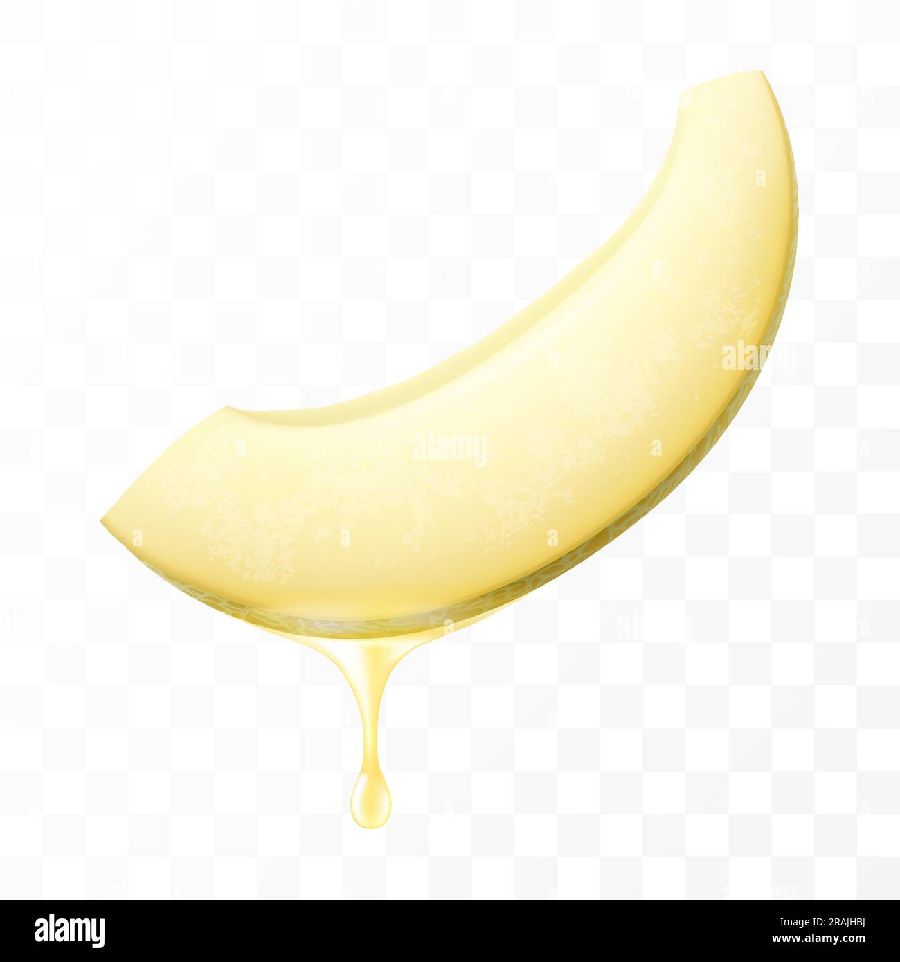 Sliced of melon with juice dripping isolated on transparent background ...