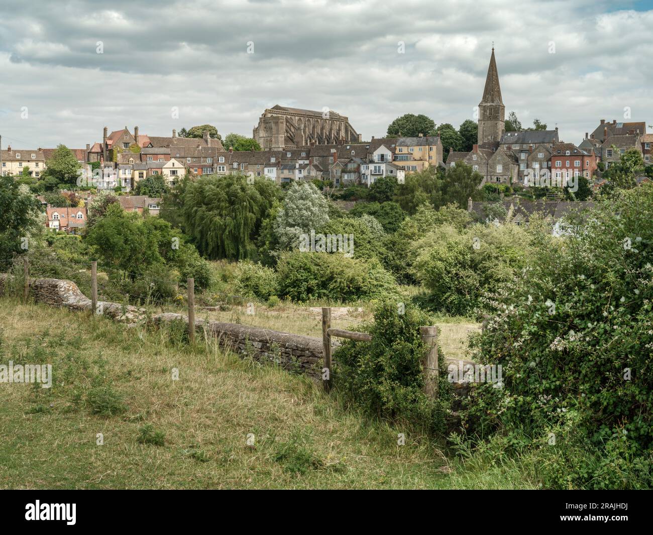 The Wiltshire hillside market town of Malmesbury as seen from the ...