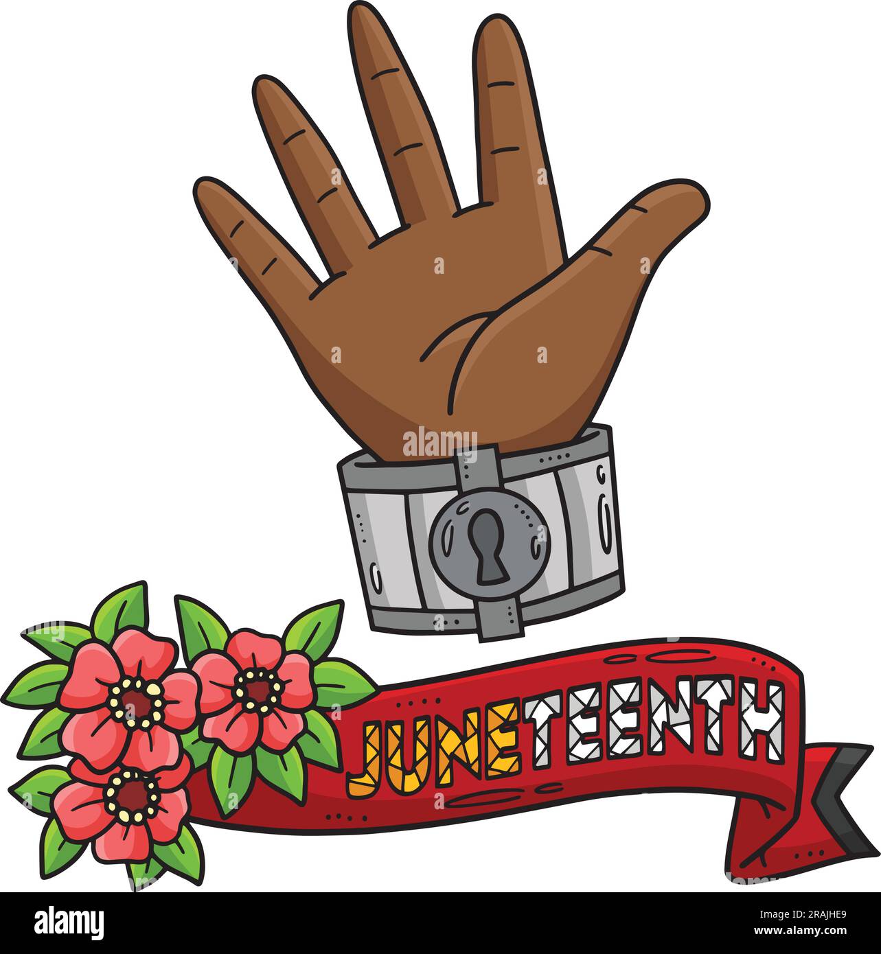 Hand with Broken Shackles Cartoon Colored Clipart Stock Vector Image ...