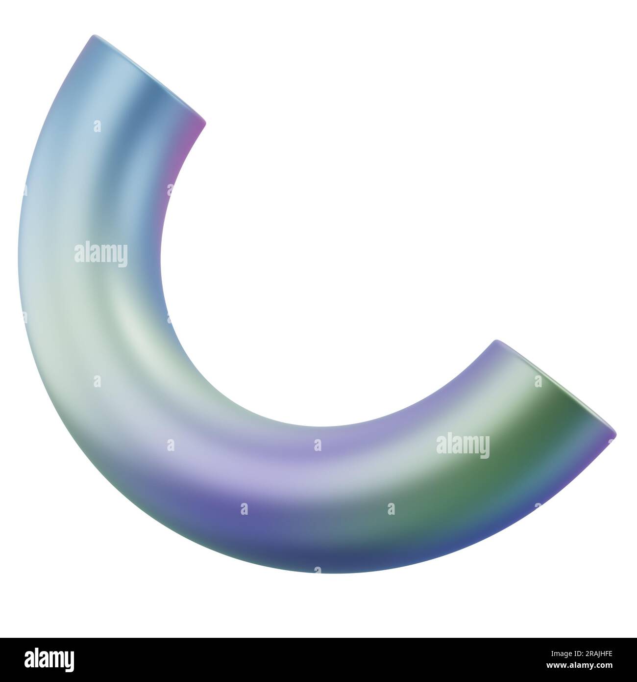 3d dimensional abstract shape semidonut geometric metal. Realistic ...