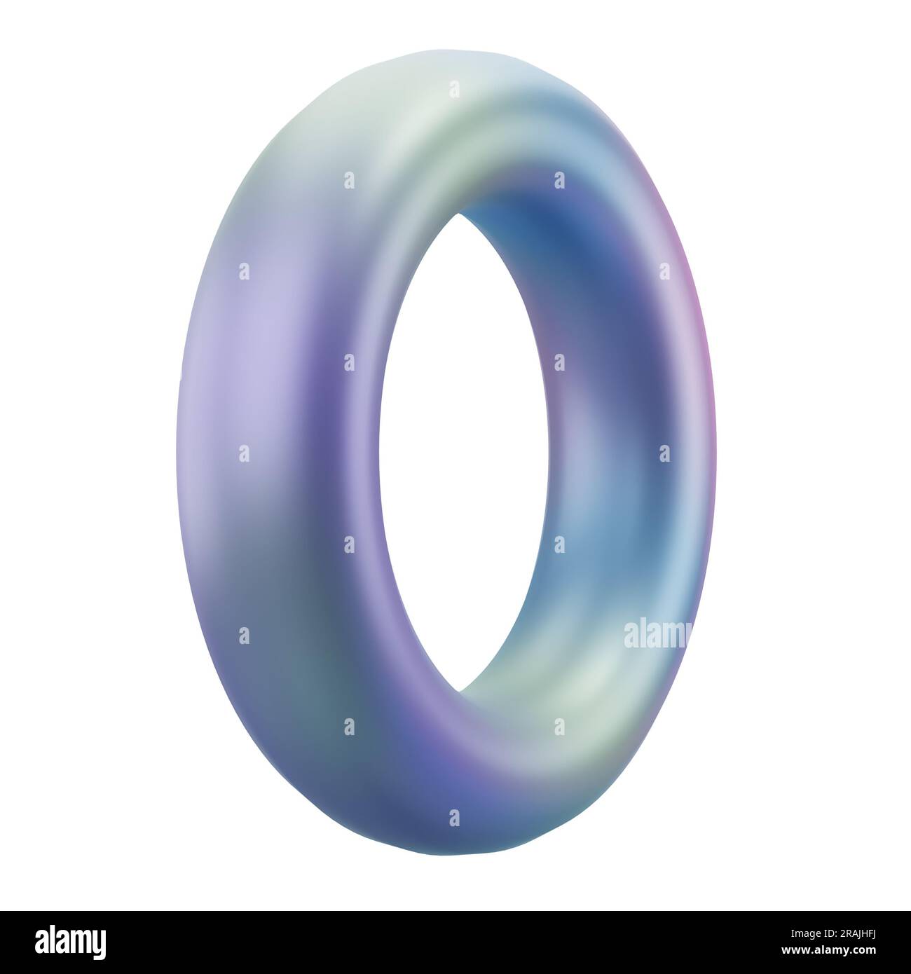 3d abstract shape metal donut geometric. Realistic glossy gradient ...