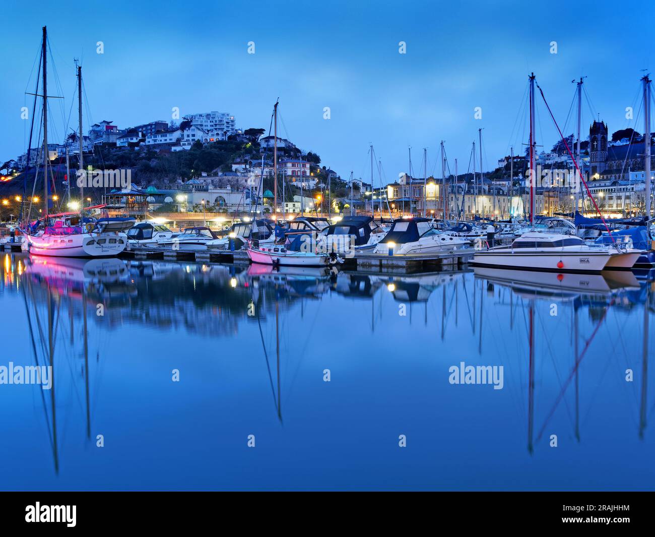 UK, Devon, Torquay Harbour at Night Stock Photo - Alamy