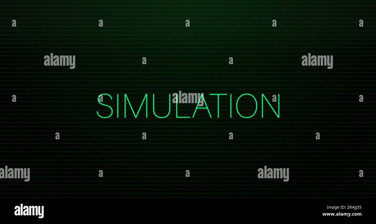 Composition of green simulation text over green stripes Stock Photo - Alamy
